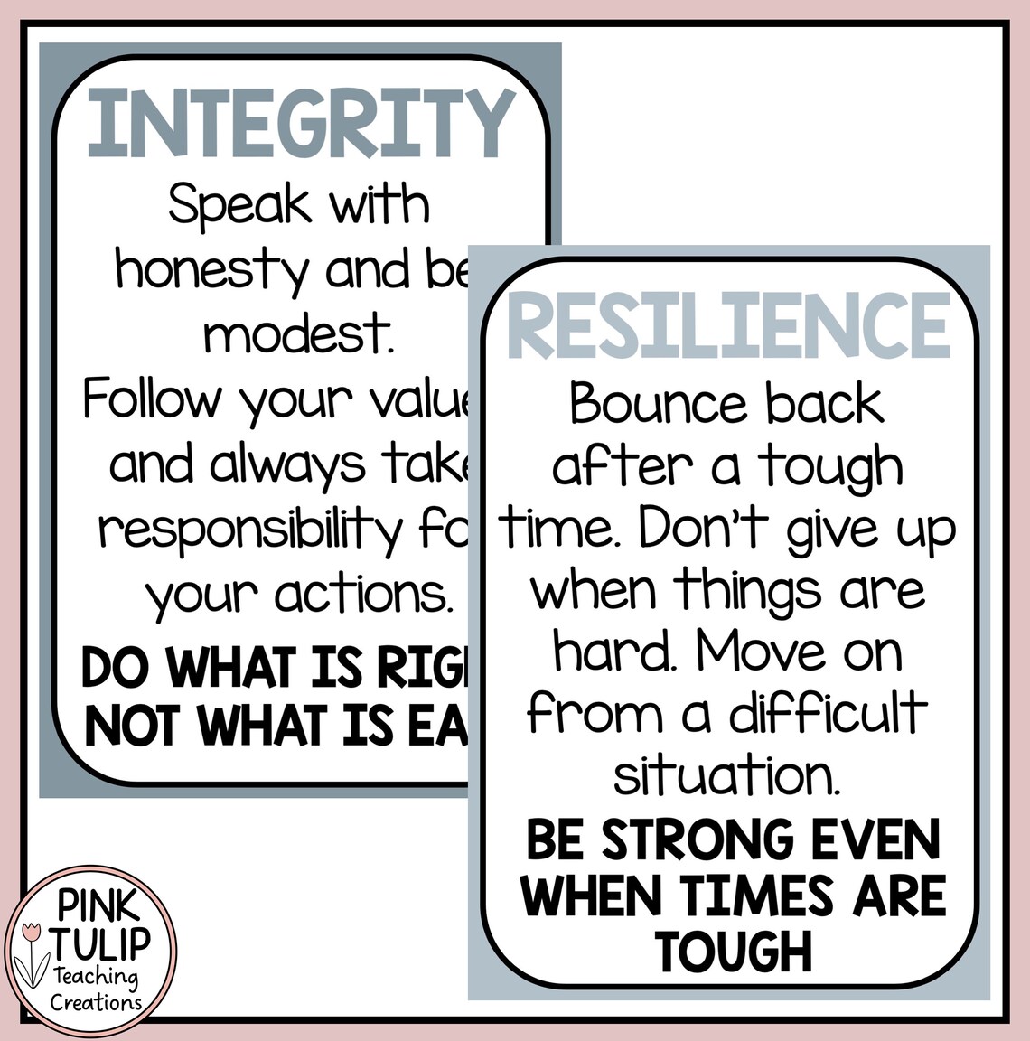 Values Posters Earth Tones - Classroom Decor - Etsy