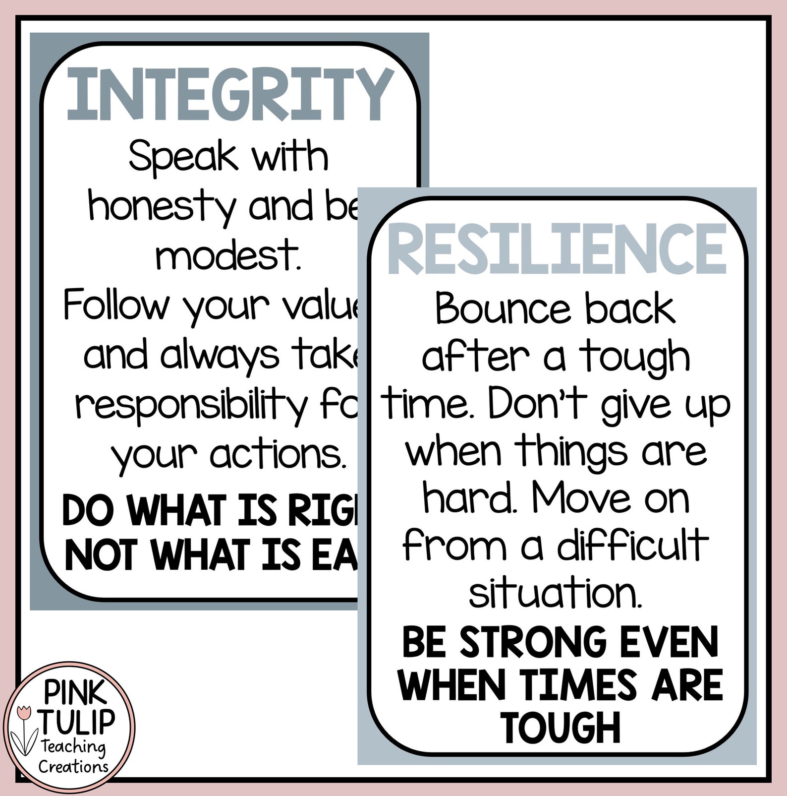 Values Posters Earth Tones - Classroom Decor - Etsy