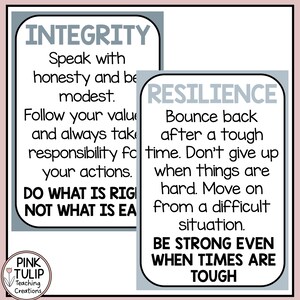 Values Posters Earth Tones - Classroom Decor - Etsy