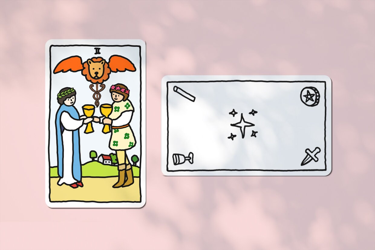 Printable Cute 78 Tarot Cards Unique Modern Tarot Designer | Etsy