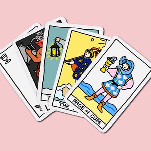 Printable Cute 78 Tarot Cards, Unique Modern Tarot, Designer Art Lucky ...