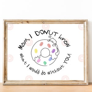 Donut Mothers Day Handprint Keepsake, Craft for Kindergarten, Instant ...