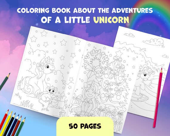 Unicorn Coloring Book Unicorn Printable Cute Coloring Pages - Etsy
