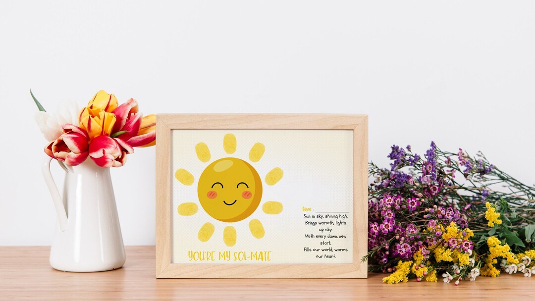 Sun Digital Handprint, Child Handprint Gift, Mothers Day Art, Teacher ...