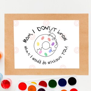 Donut Mothers Day Handprint Keepsake, Craft for Kindergarten, Instant ...