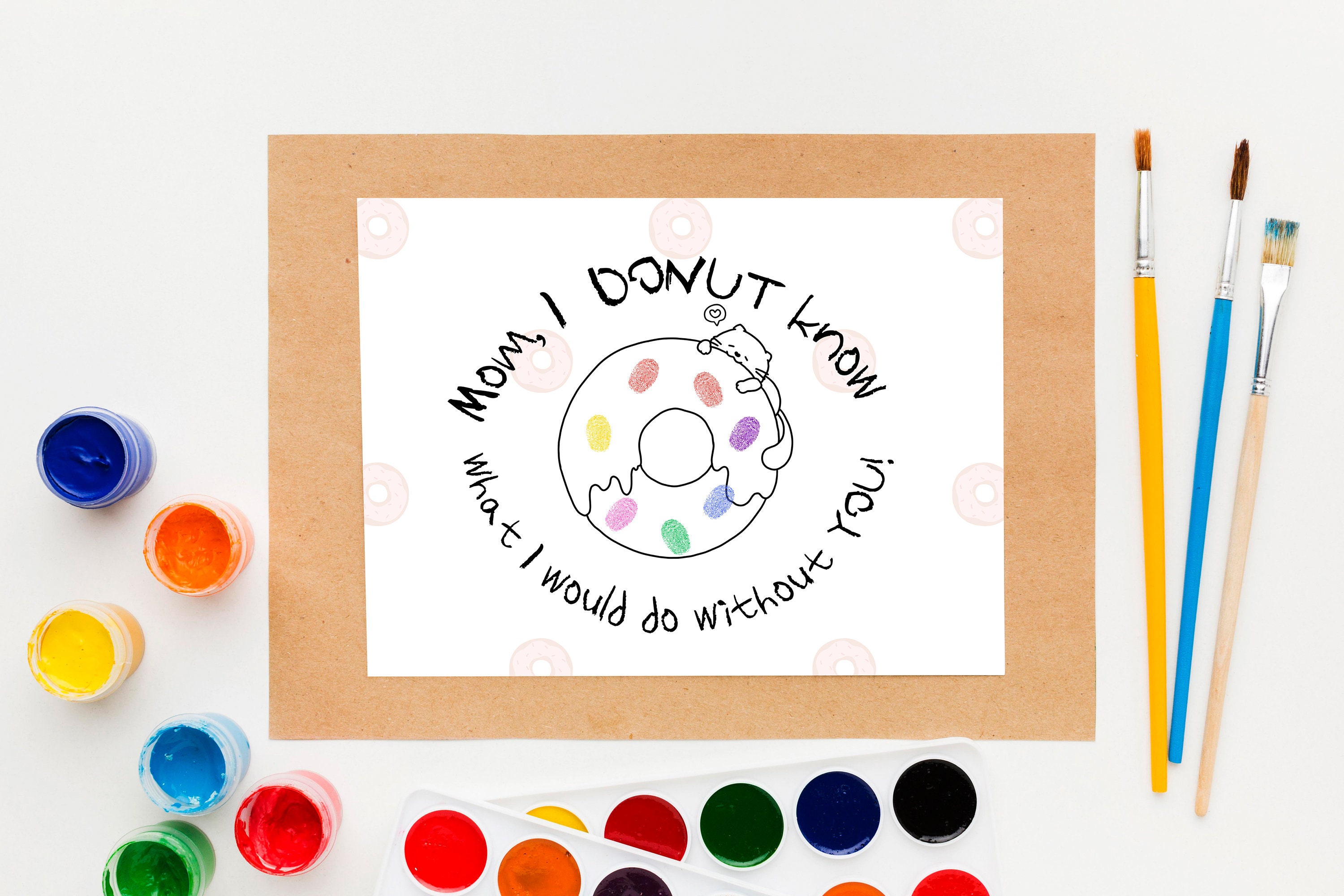 Donut Mothers Day Handprint Keepsake, Craft for Kindergarten, Instant ...