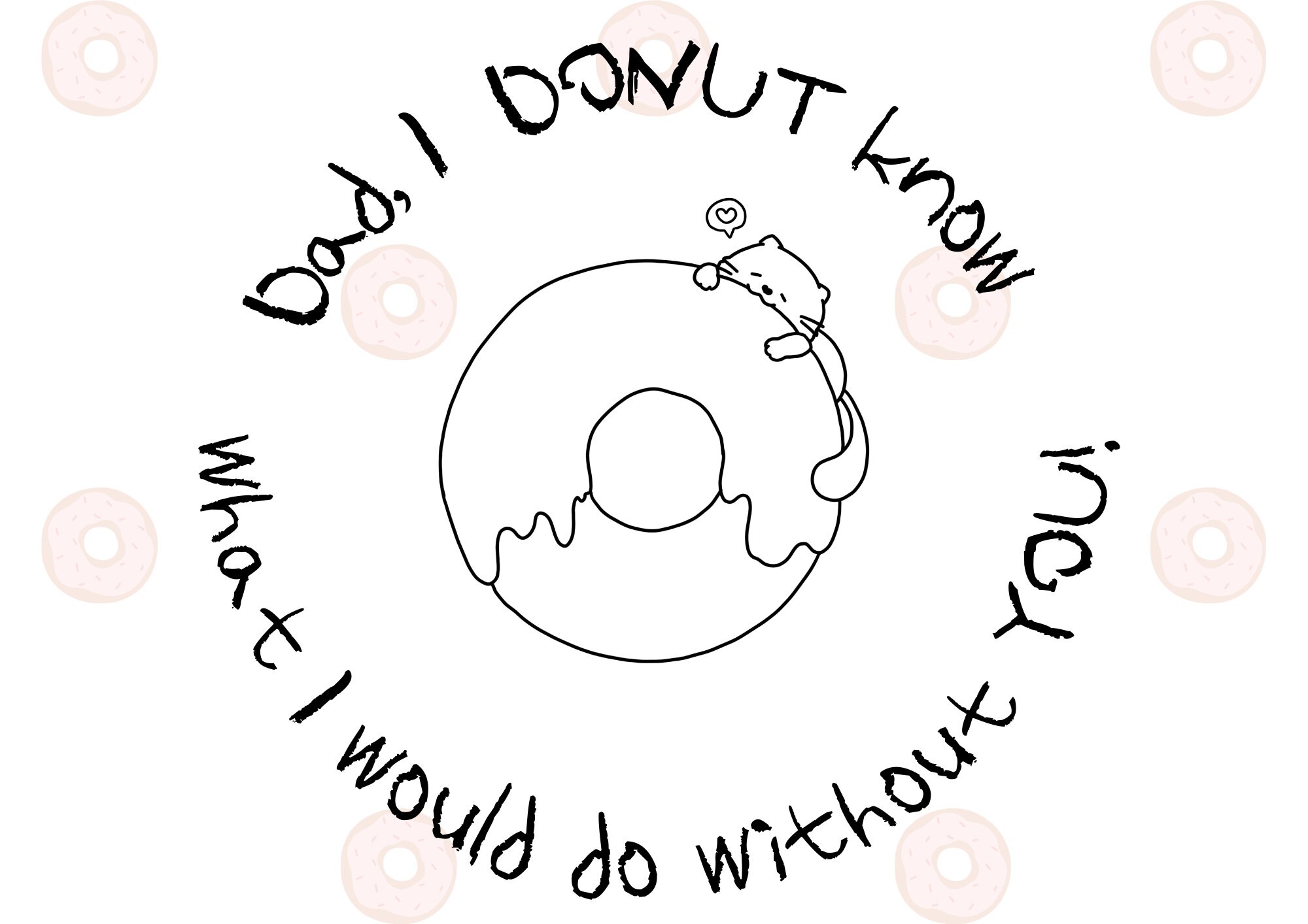 Donut Fathers Day Handprint Keepsake, Prantable Gift for Dad, Instant ...