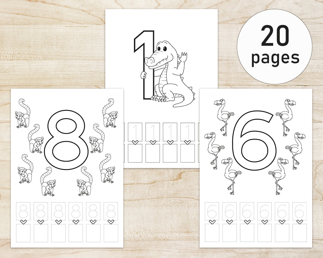 Preeschool Math Worksheets, Trace Number Pages, Kindergarten Coloring ...