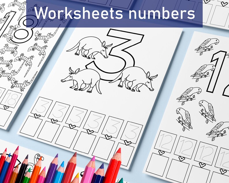 Preeschool Math Worksheets, Trace Number Pages, Kindergarten Coloring ...