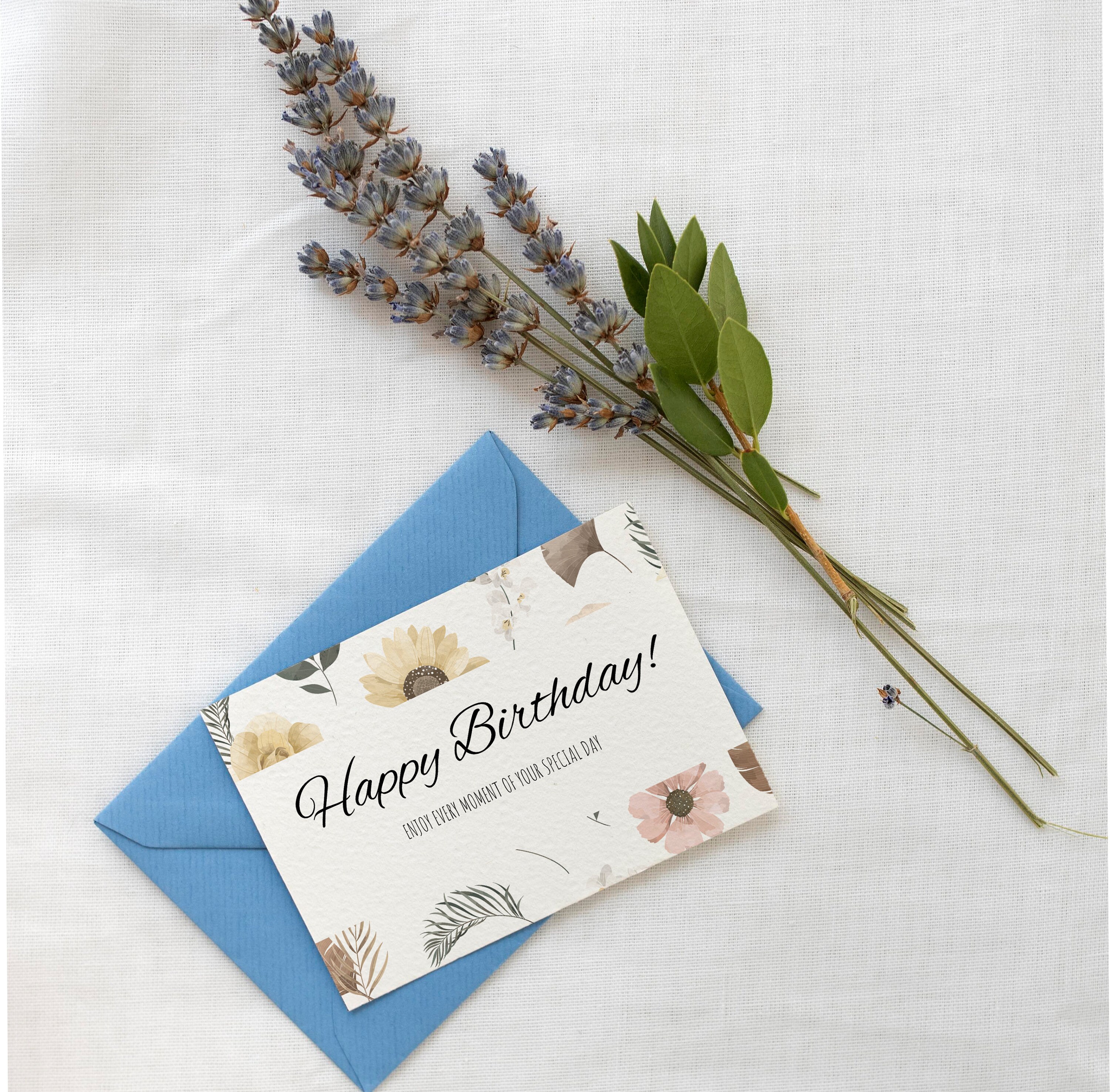 Boho Birthday Card, Happy Birthday Folded Card, Printable Card, Instant ...