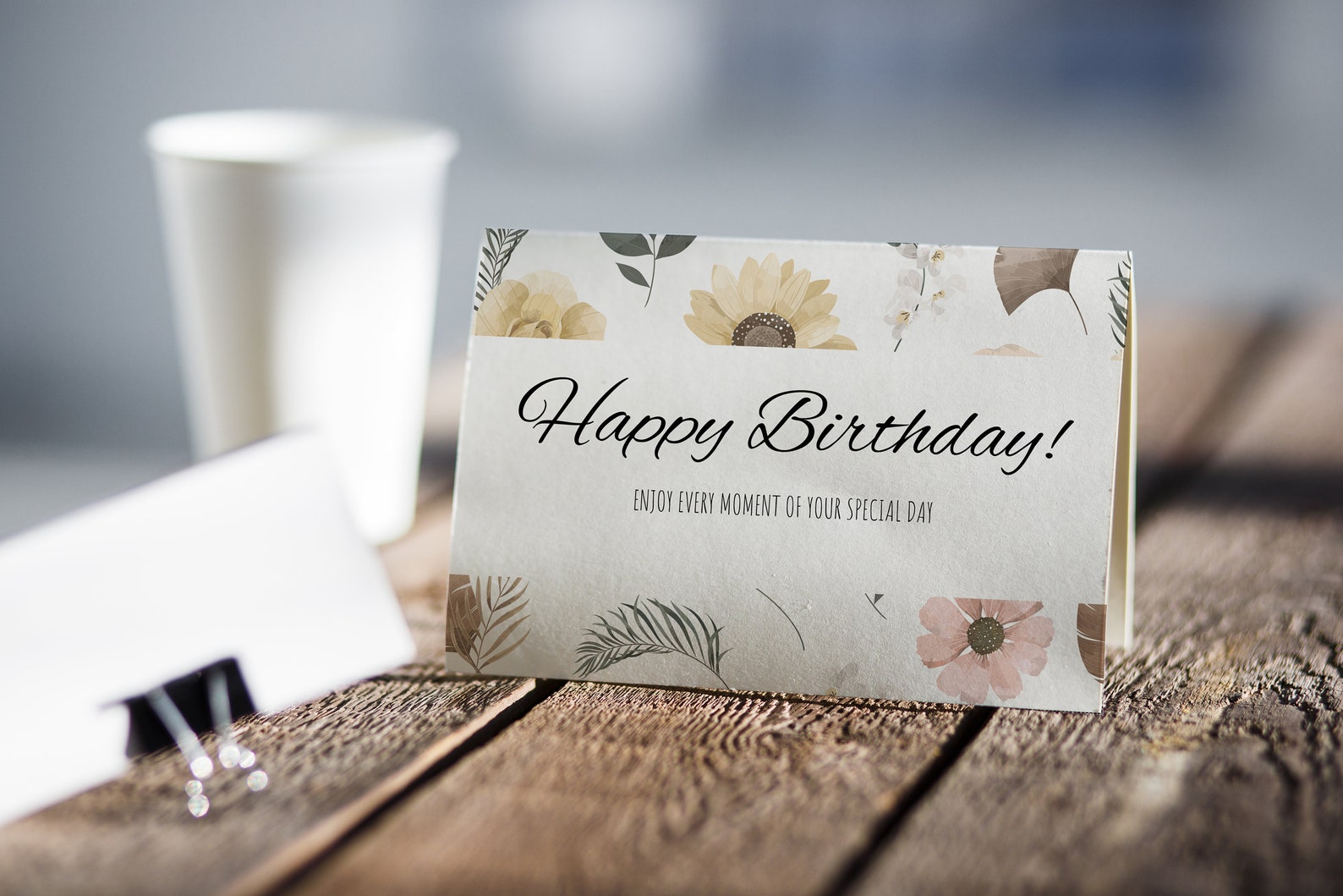 Boho Birthday Card, Happy Birthday Folded Card, Printable Card, Instant ...