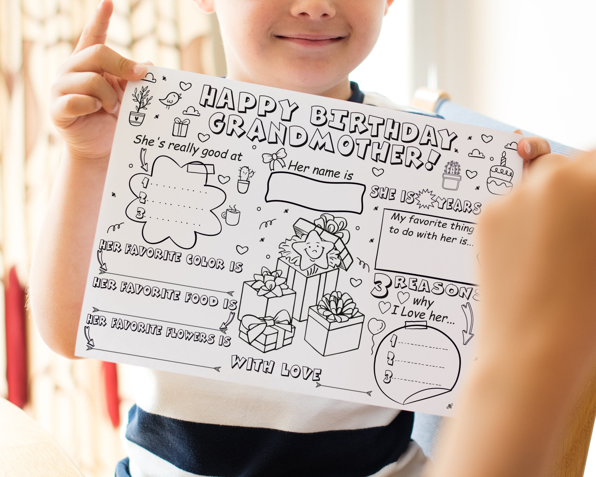 Printable Birthday Card, Card for Grandma From Grandkids, Digital ...