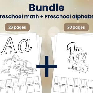 Bundle Preschool Math + Preschool Alphabet Coloring Pages, Preschool ...