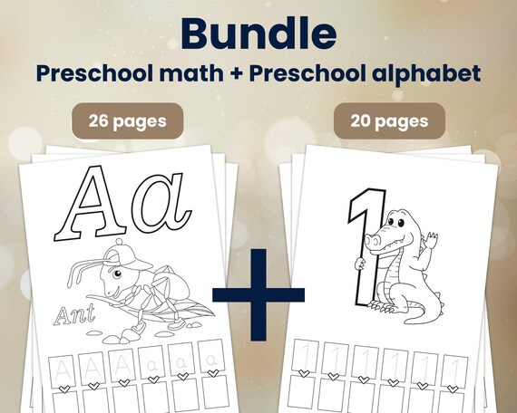 Bundle Preschool Math Preschool Alphabet Coloring Pages - Etsy