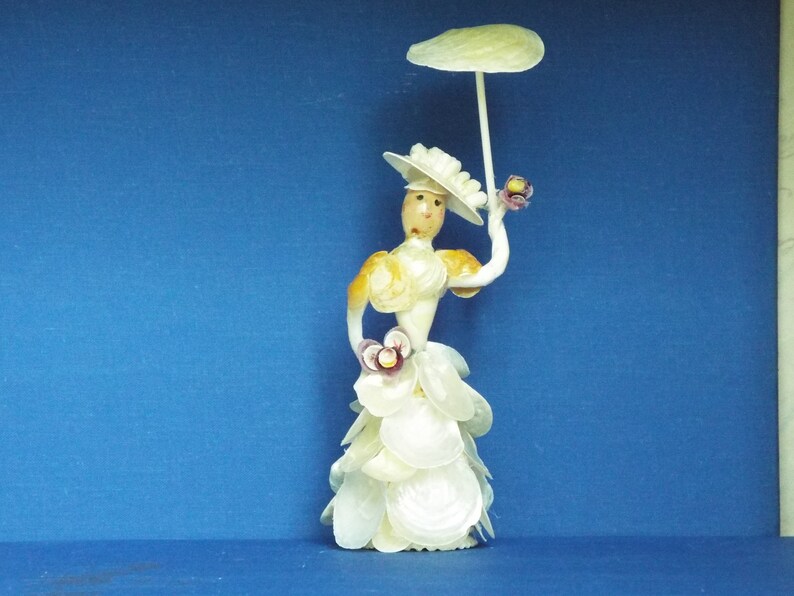 Elegant White Seashell Lady With Umbrella - Etsy