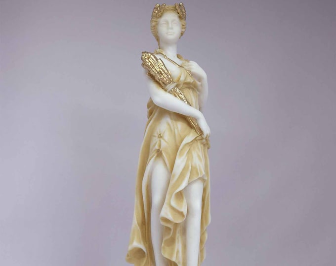 Demeter Statue Greek Goddess Made of Alabaster Gold 23cm - Etsy