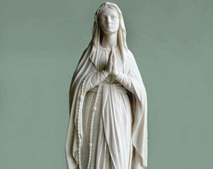 Virgin Mary Praying Statue Made of Alabaster 42cm White - Etsy