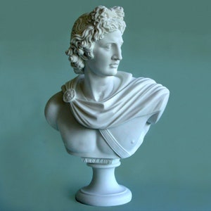 Apollo Bust Statue Made of Alabaster 32cm White - Etsy