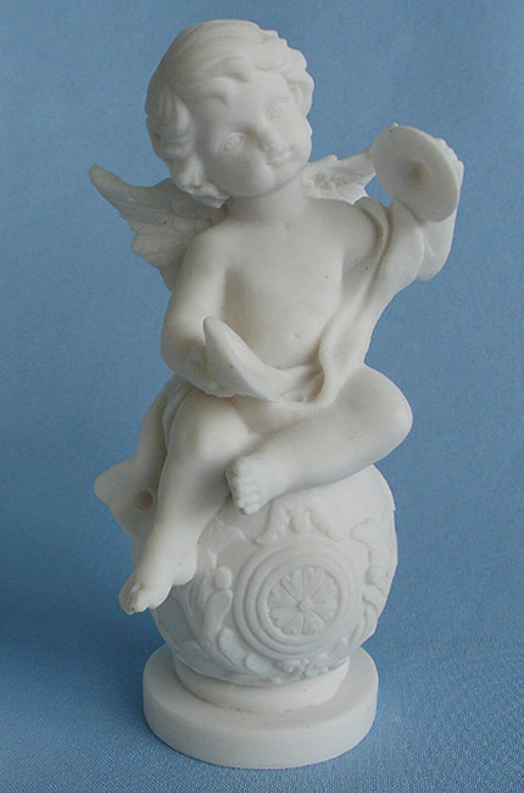 Angel Playing Cymbals Statue Made of Alabaster 15cm White - Etsy