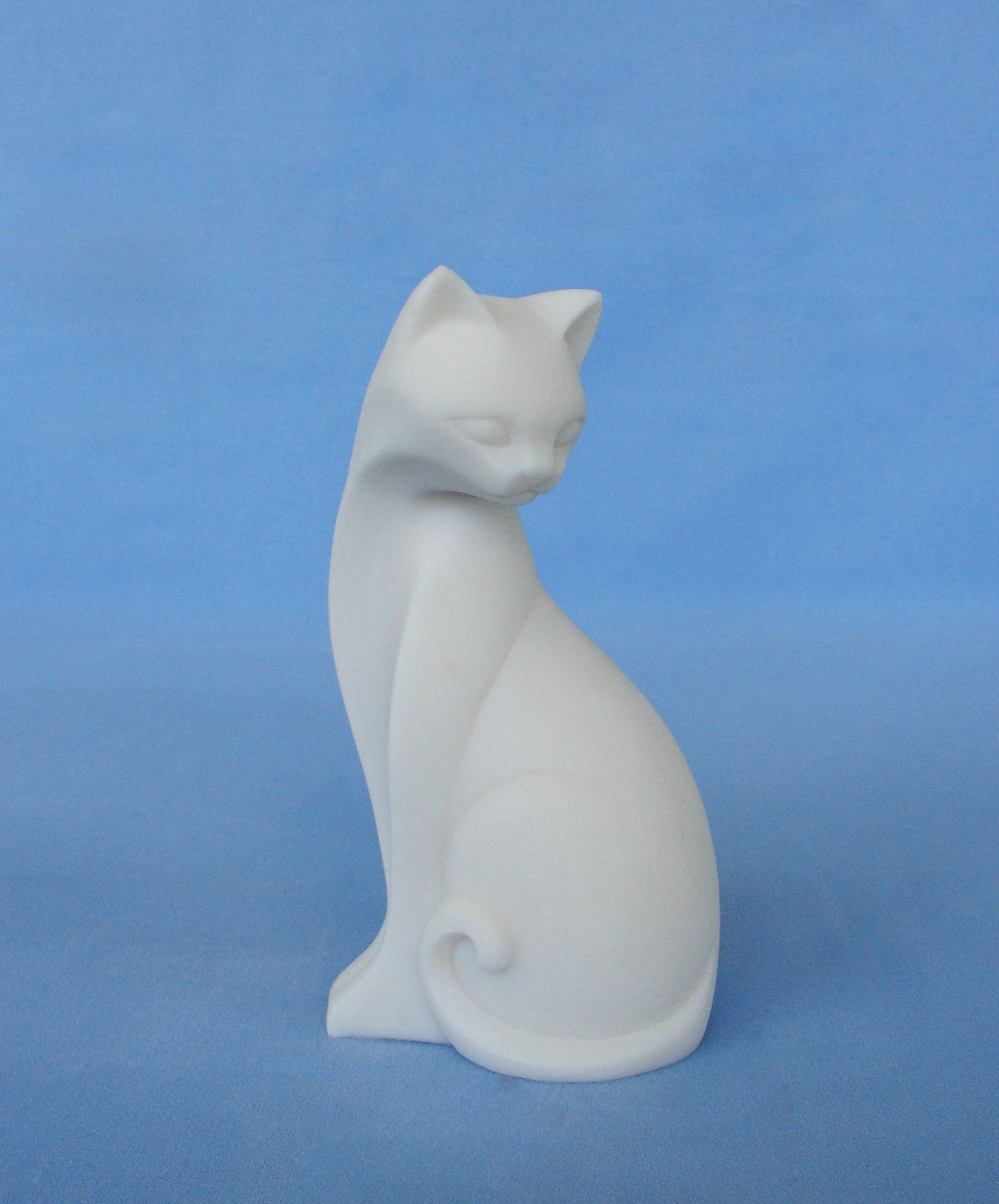 Cat Looking Back Statue Modern Style Made of Alabaster - Etsy
