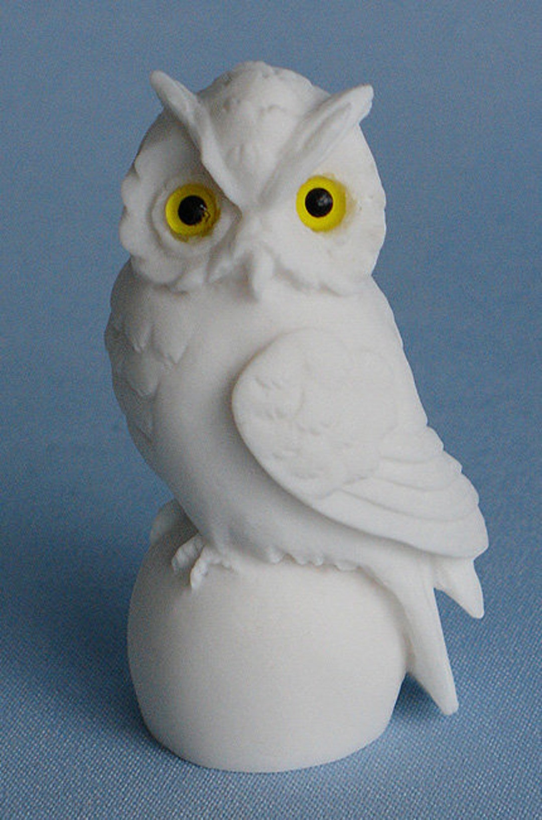 Owl Sitting on a Sphere Statue Made of Alabaster 8cm White - Etsy