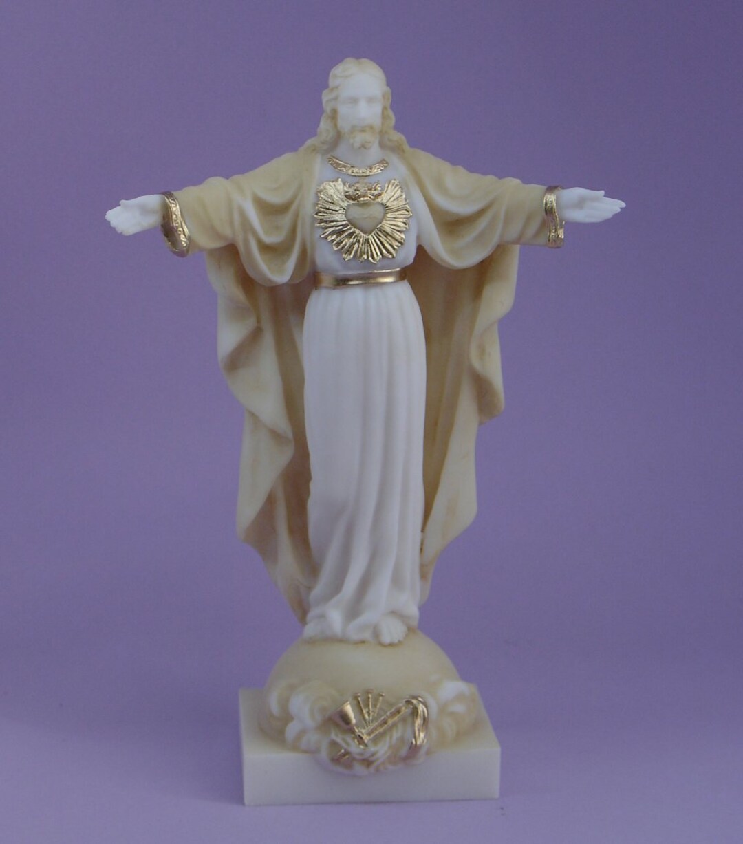 Jesus Christ With Open Hands Statue Made of Alabaster 20cm Gold - Etsy