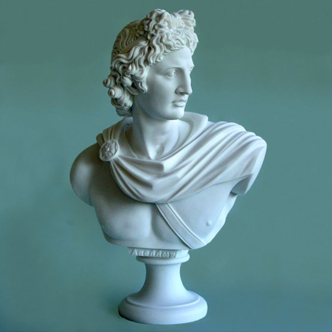 Apollo Bust Statue Made of Alabaster 53cm White - Etsy