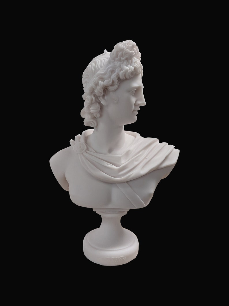 Apollo Bust Statue Made of Alabaster 32cm White - Etsy