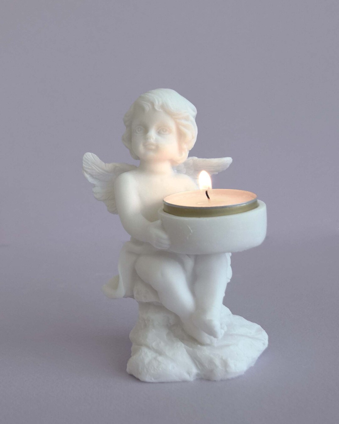 Angel Candle Case Type 1 Made of Alabaster 11cm White - Etsy