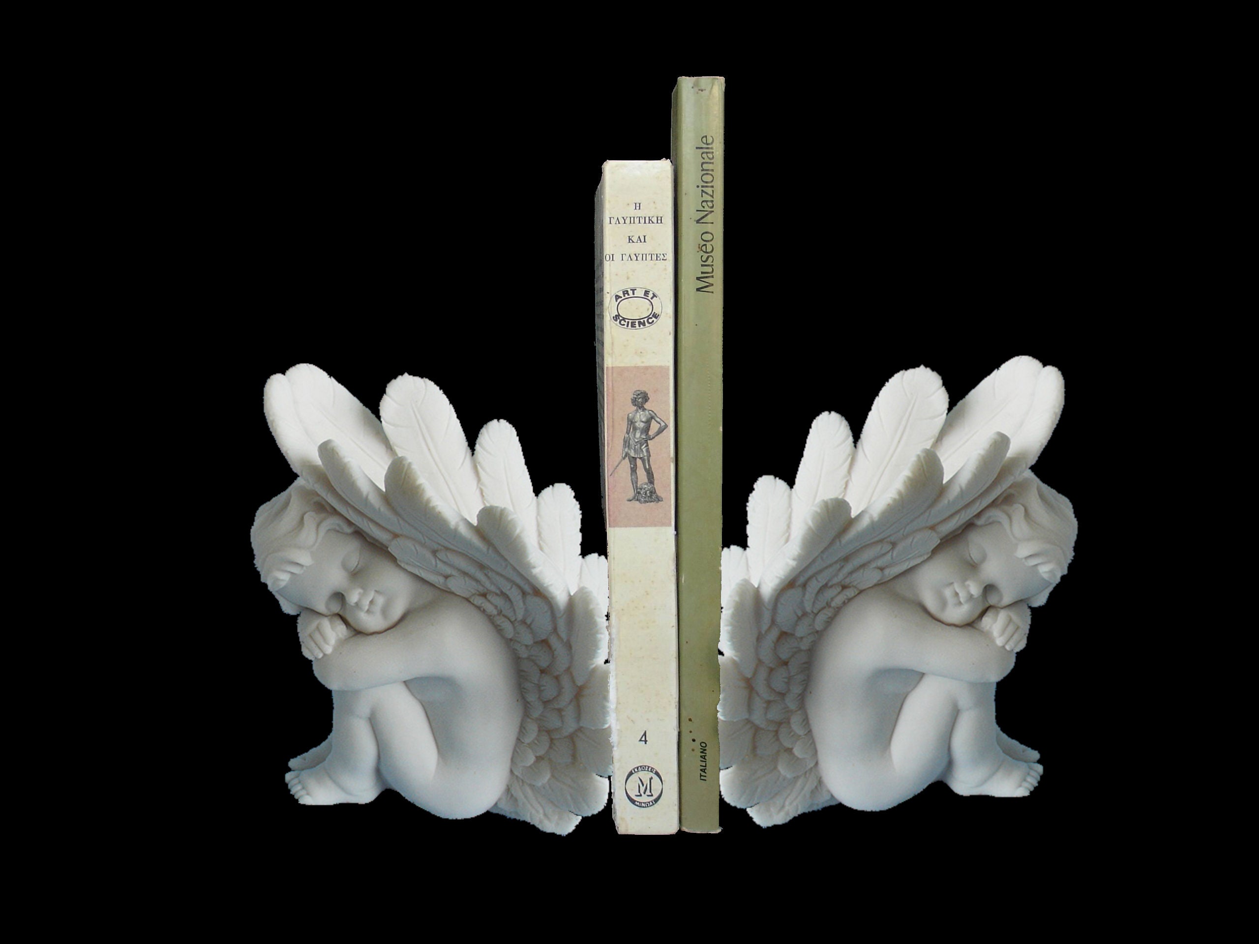 Angel Bookend Right Side Made of Alabaster 17cm White - Etsy