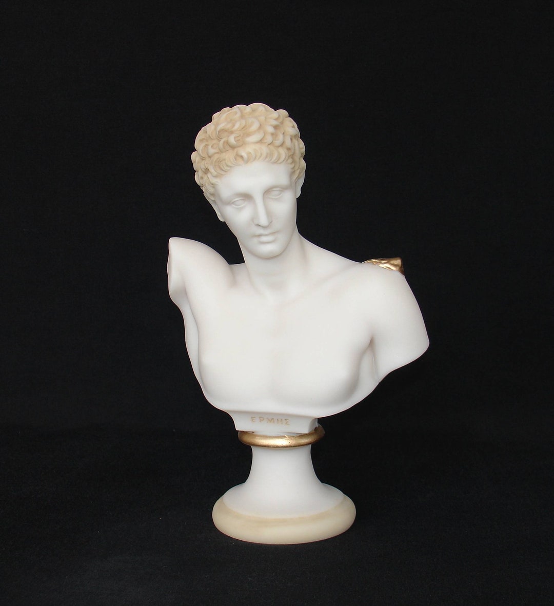 Hermes of Praxiteles Bust Statue Made of Alabaster 22cm Gold - Etsy