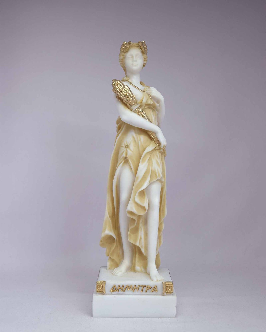 Demeter Statue Greek Goddess Made of Alabaster Gold 16cm-18cm - Etsy
