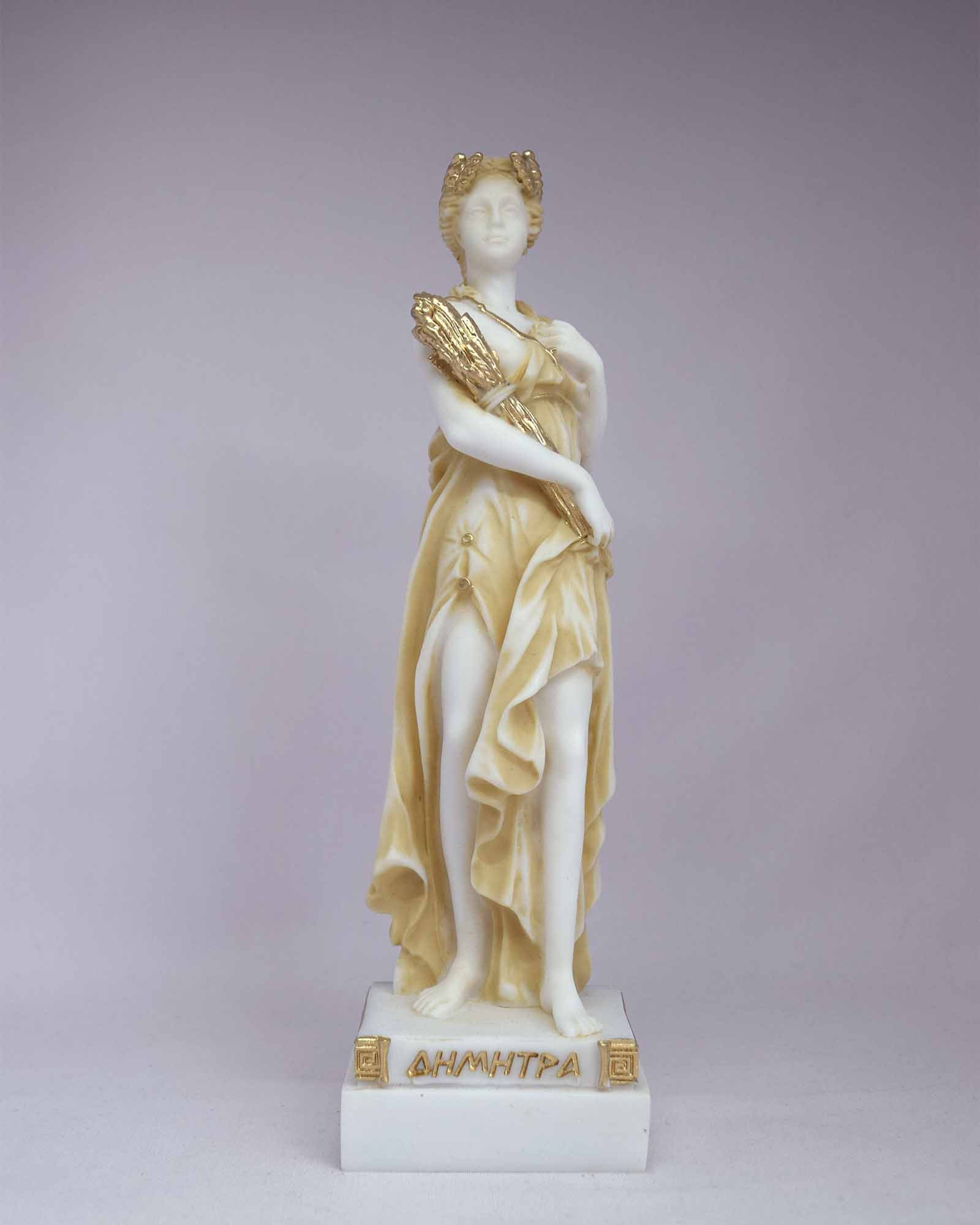 Demeter Statue Greek Goddess Made of Alabaster Gold 16cm-18cm - Etsy