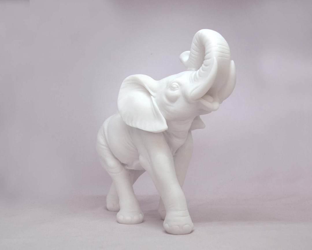 Elephant Statue Made of Alabaster 19cm White - Etsy