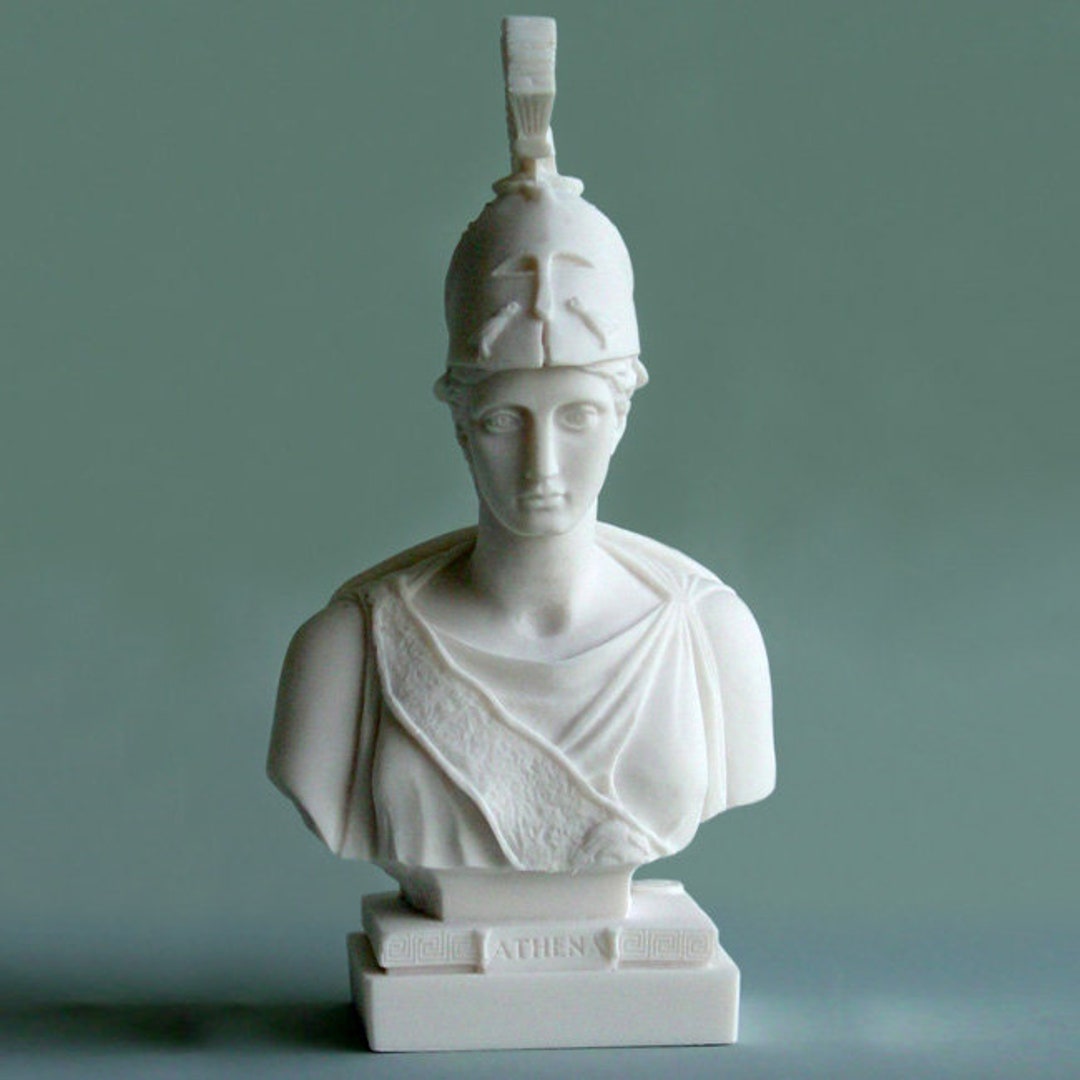 Athena Front View Bust Statue 28cm, White - Etsy