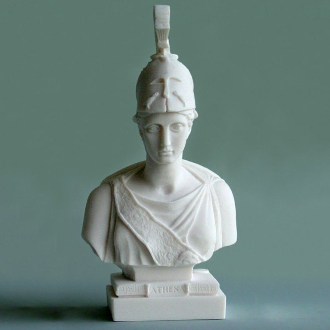 Athena Front View Bust Statue 28cm White - Etsy