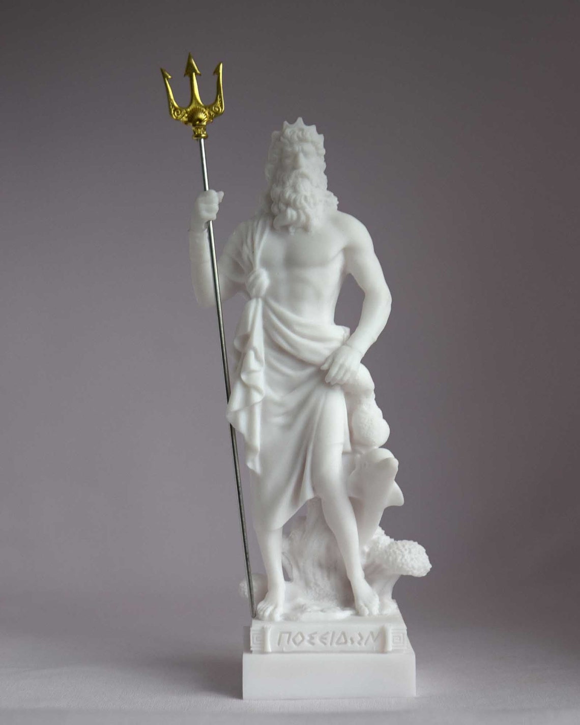 Poseidon Statue Greek God Made of Alabaster White 24cm - Etsy