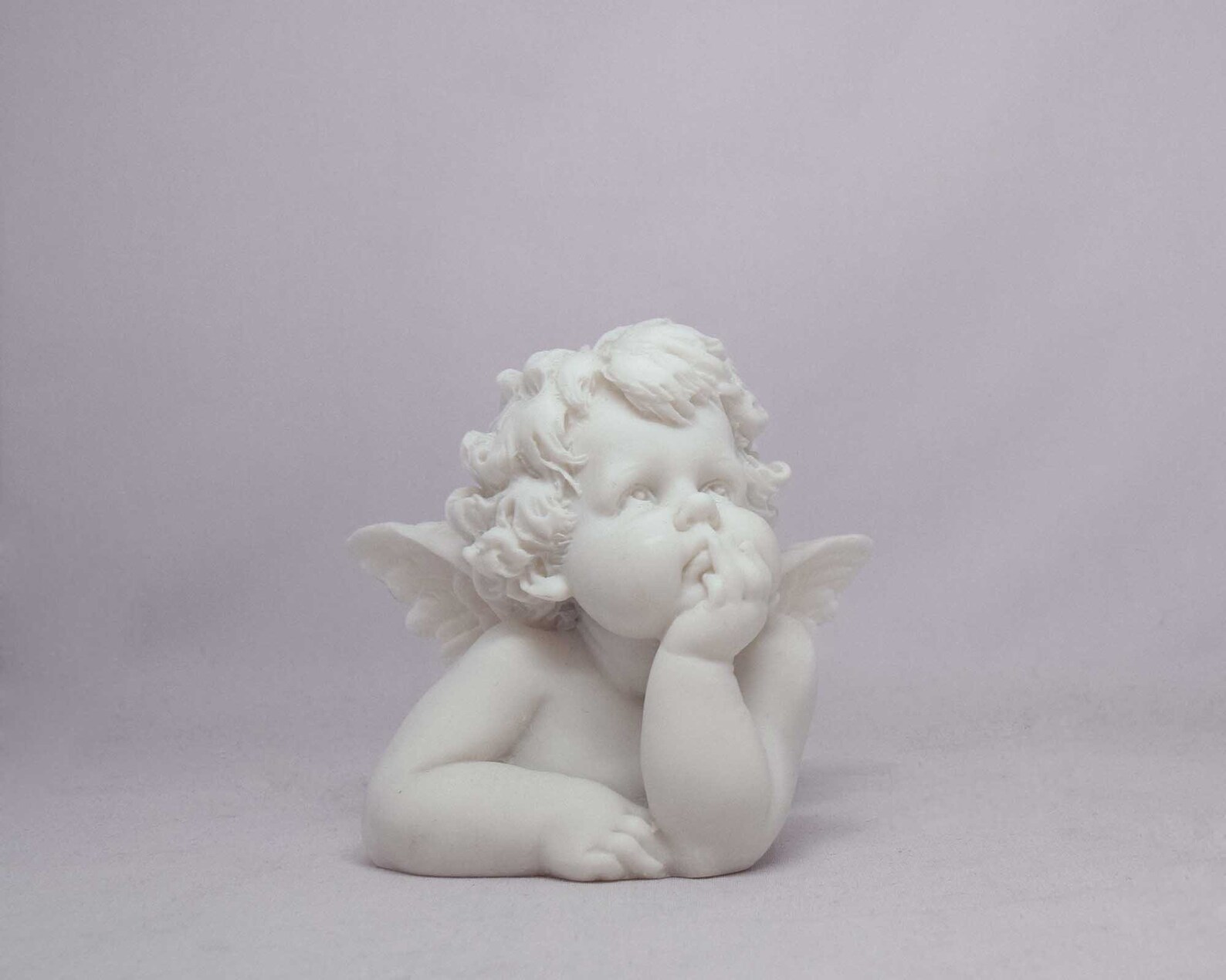 Little Angel Thinking Statue Made of Alabaster 10cm White - Etsy