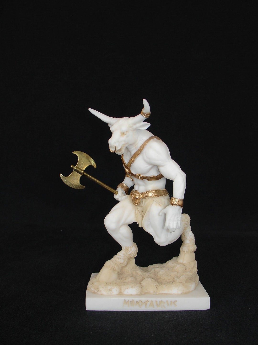 Minotaur Statue Holding a Double-edged Axe 15cm Gold - Etsy