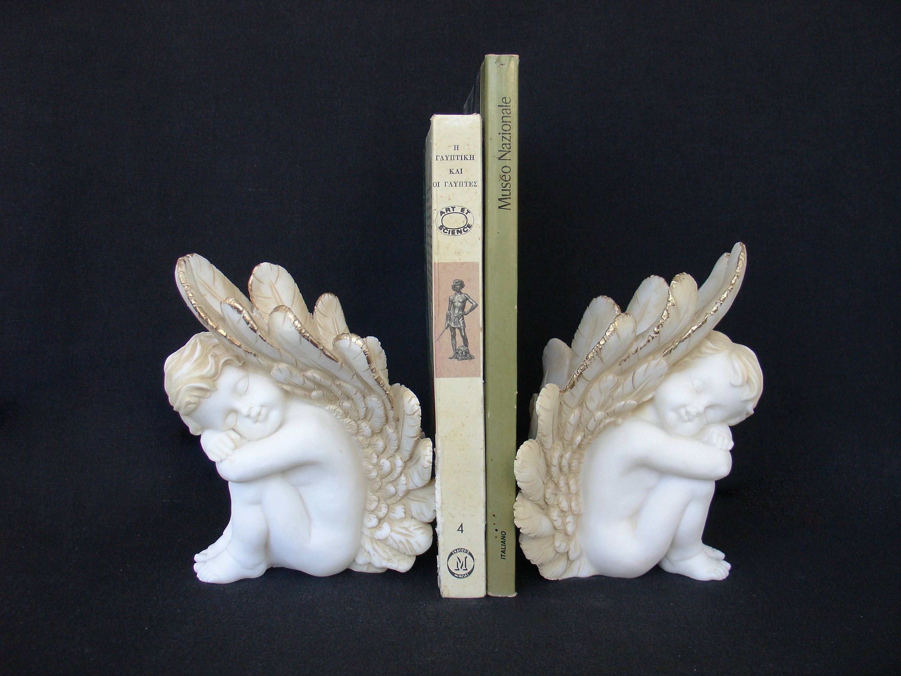 Angel Bookend Right Side Made of Alabaster 17cm White - Etsy