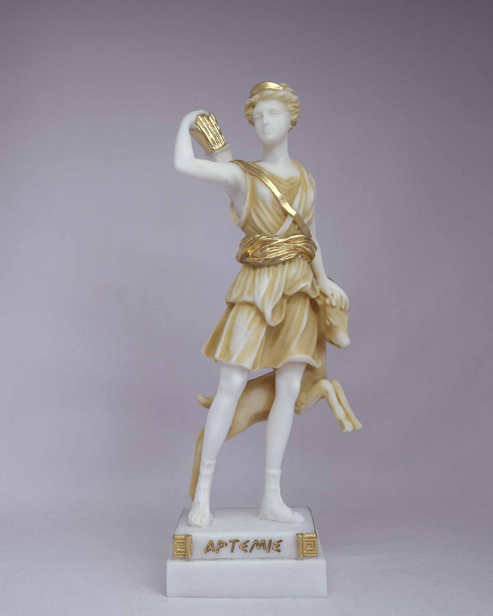Artemis Statue Greek Goddess Made of Alabaster White 16cm-18cm - Etsy