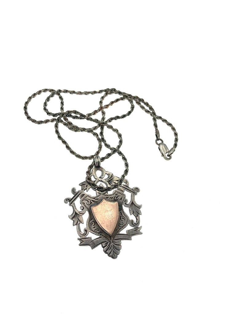 Antique Victorian Sterling Silver & Rose Gold Shield Medal - Etsy