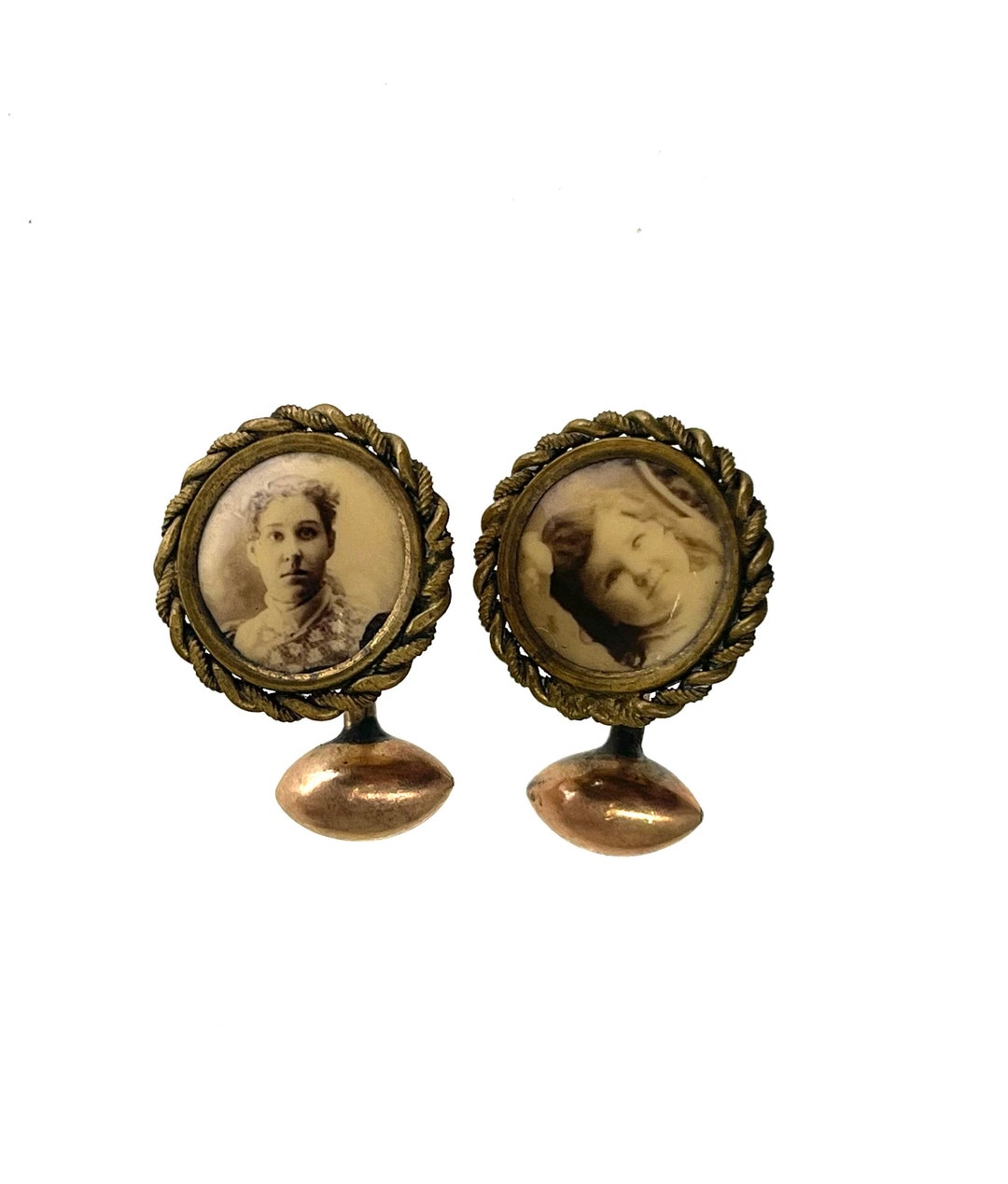Antique Edwardian Photo Cufflinks | 10K Gold Filled | 1900s | Unique ...