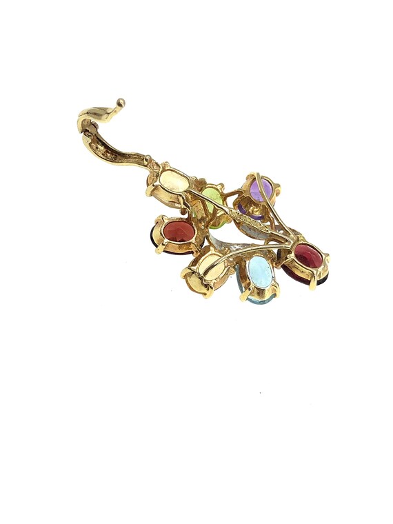 14K Gold Multi Gemstone & Diamond Enhancer Pendant | … - Gem