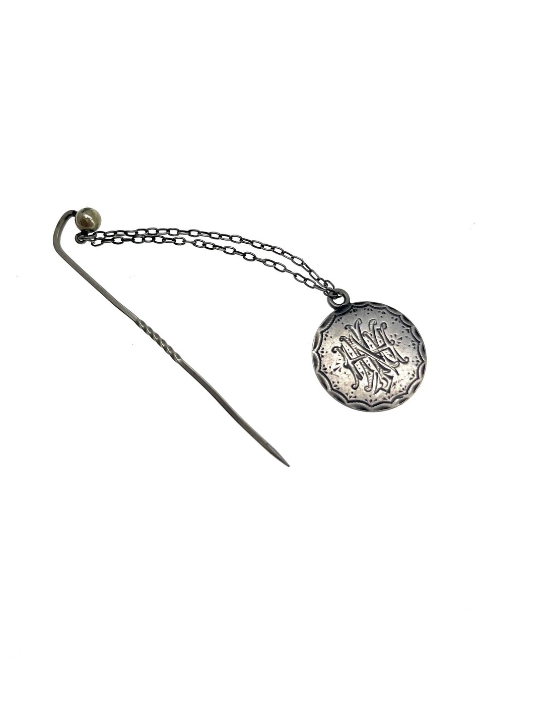 Antique Silver Victorian Love Token Chatelaine Dangle Stick Pin ...