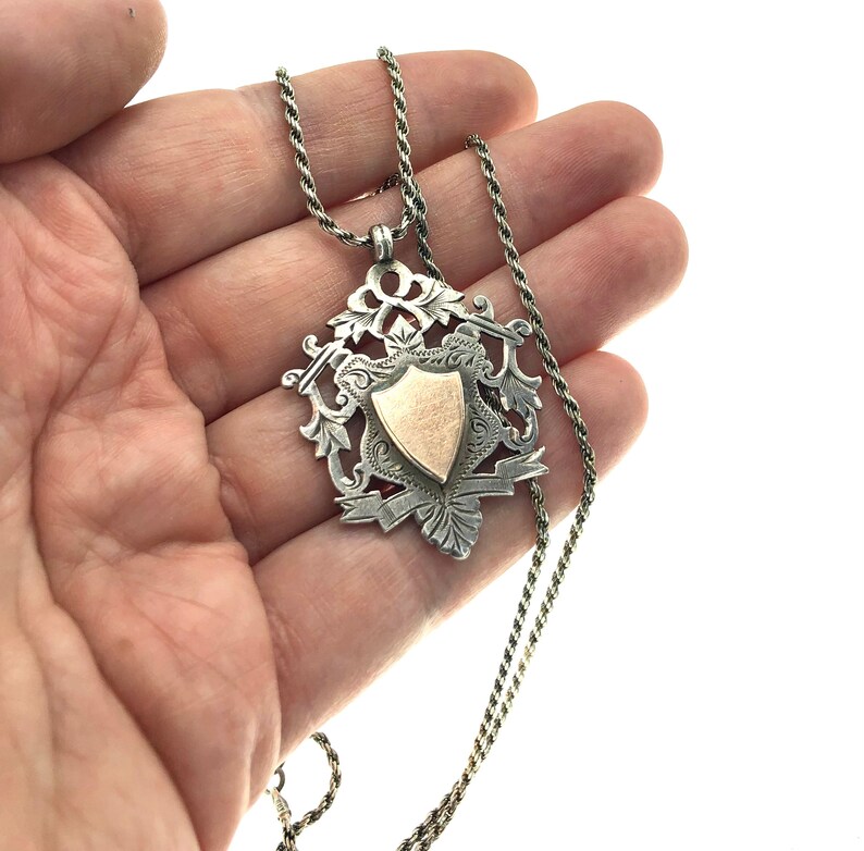 Antique Victorian Sterling Silver & Rose Gold Shield Medal - Etsy