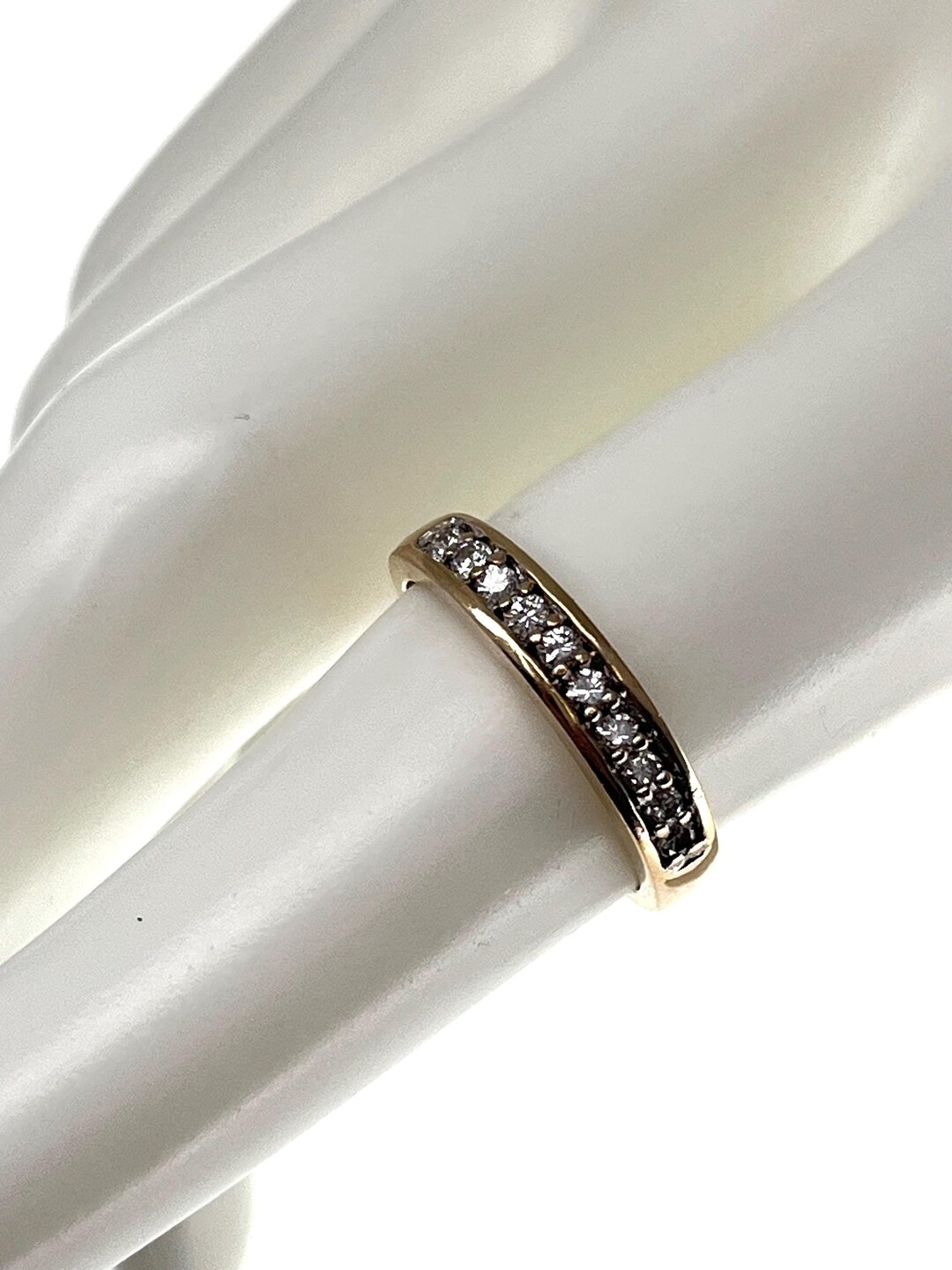 Vintage 14K Gold Half Diamond Band Ring | 0.50 CTW | Half Eternity ...