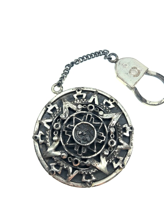Aztec calendar keychain, Sun Stone calendar keychain,… - Gem