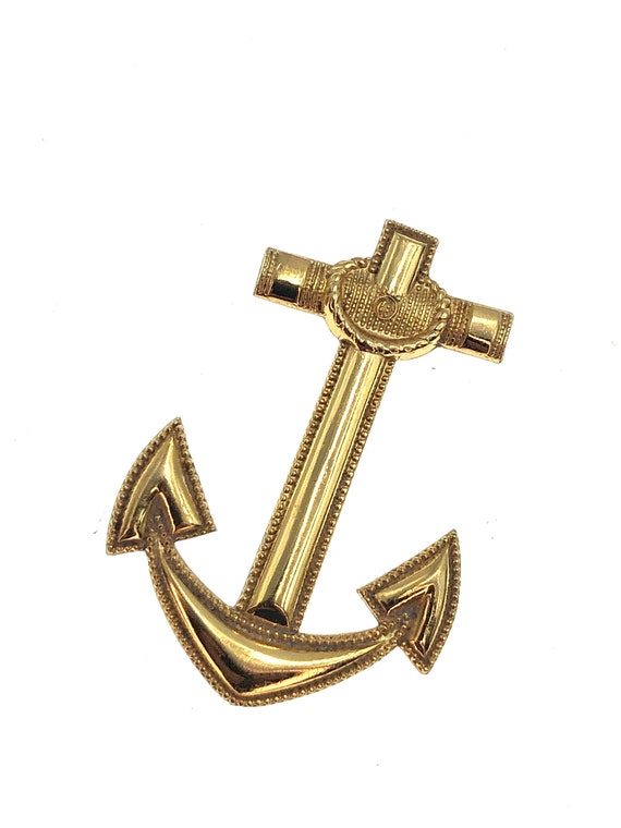 Anchor Nautical Vintage 10K Yellow Gold Filled Pin Br… - Gem
