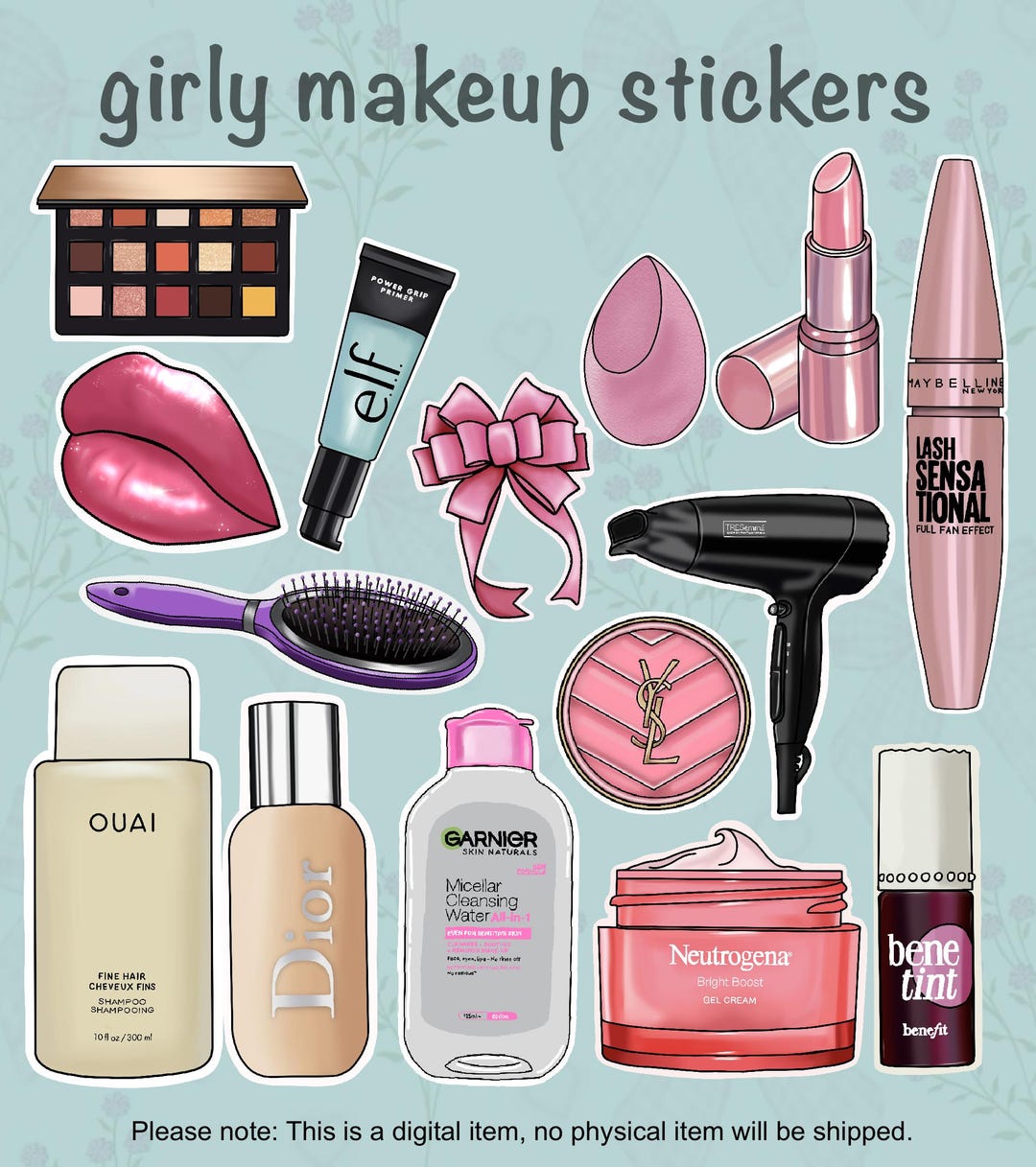 Cute Girly PNG Stickers - Etsy